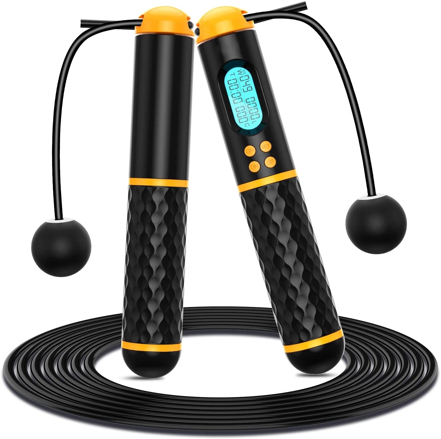 Jump Rope Cordless Skipping Rope with Calorie Digital Counter Indoor ...